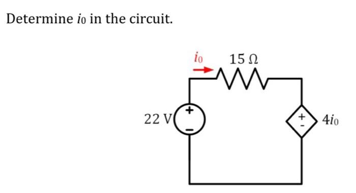 Solved Determine i0 in the circuit. | Chegg.com