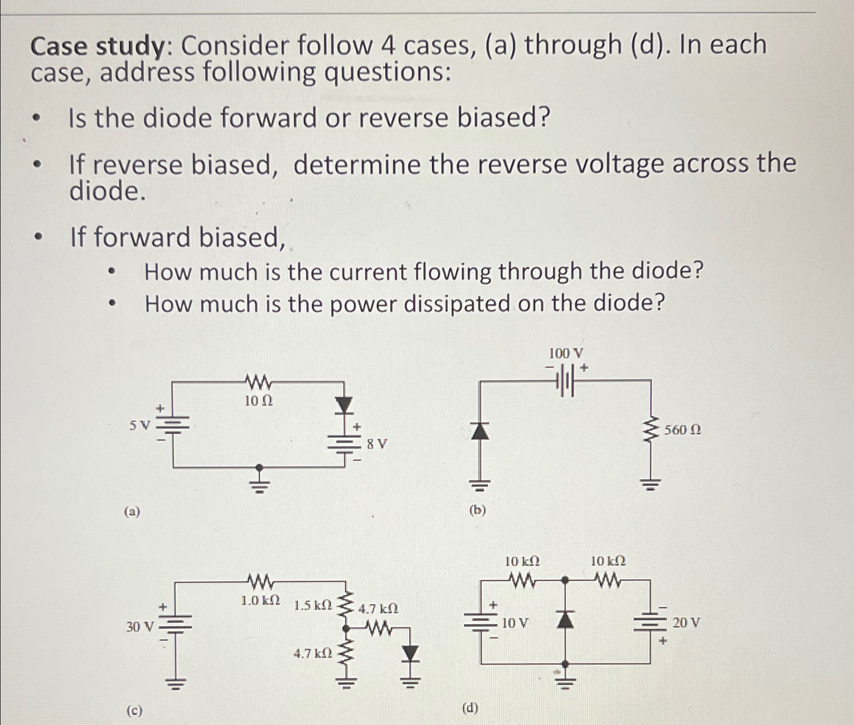 Solved Case study: Consider follow 4 ﻿cases, (a) ﻿through | Chegg.com