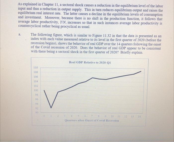 Solved As explained in Chapter 11, a sectoral shock causes a | Chegg.com