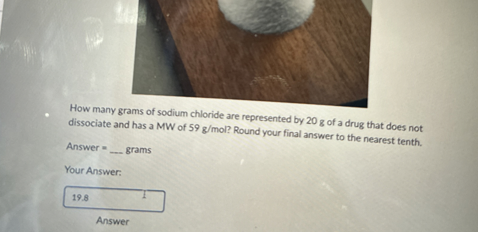 How many grams of sodium chloride are represented by | Chegg.com