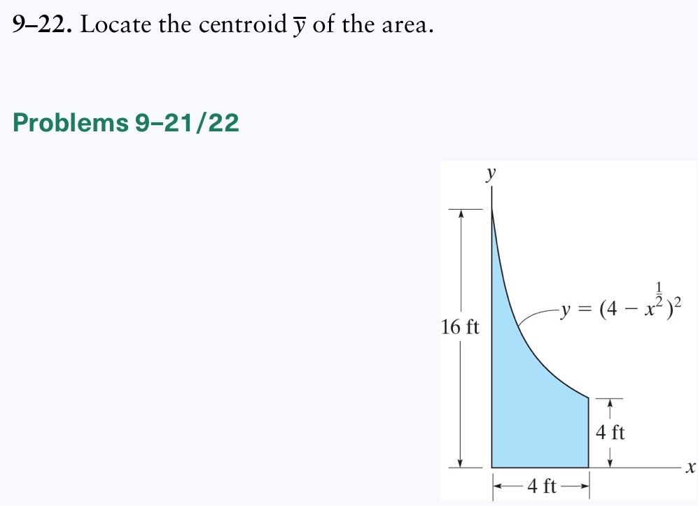 Solved 9-22. ﻿Locate the centroid ?bar (y) ﻿of the | Chegg.com