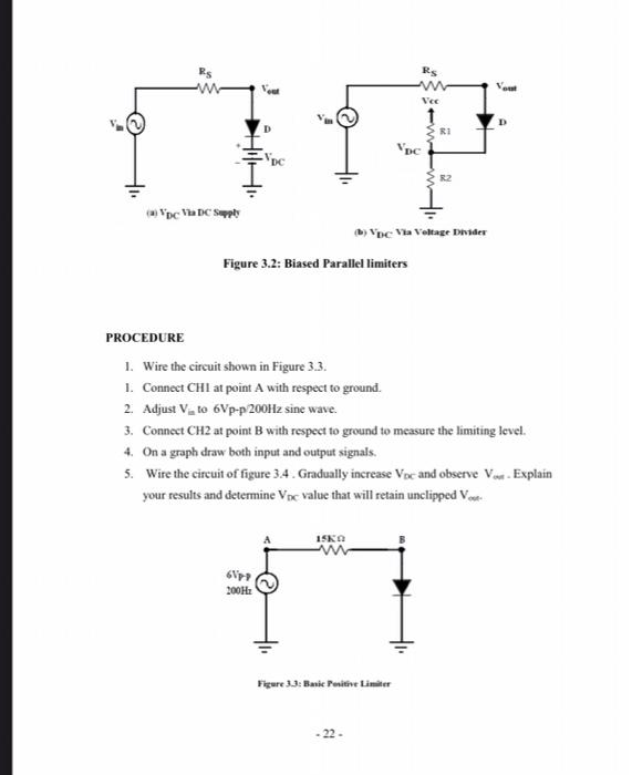 Solved THE DIODE LIMITERparallel limiter basic positive | Chegg.com
