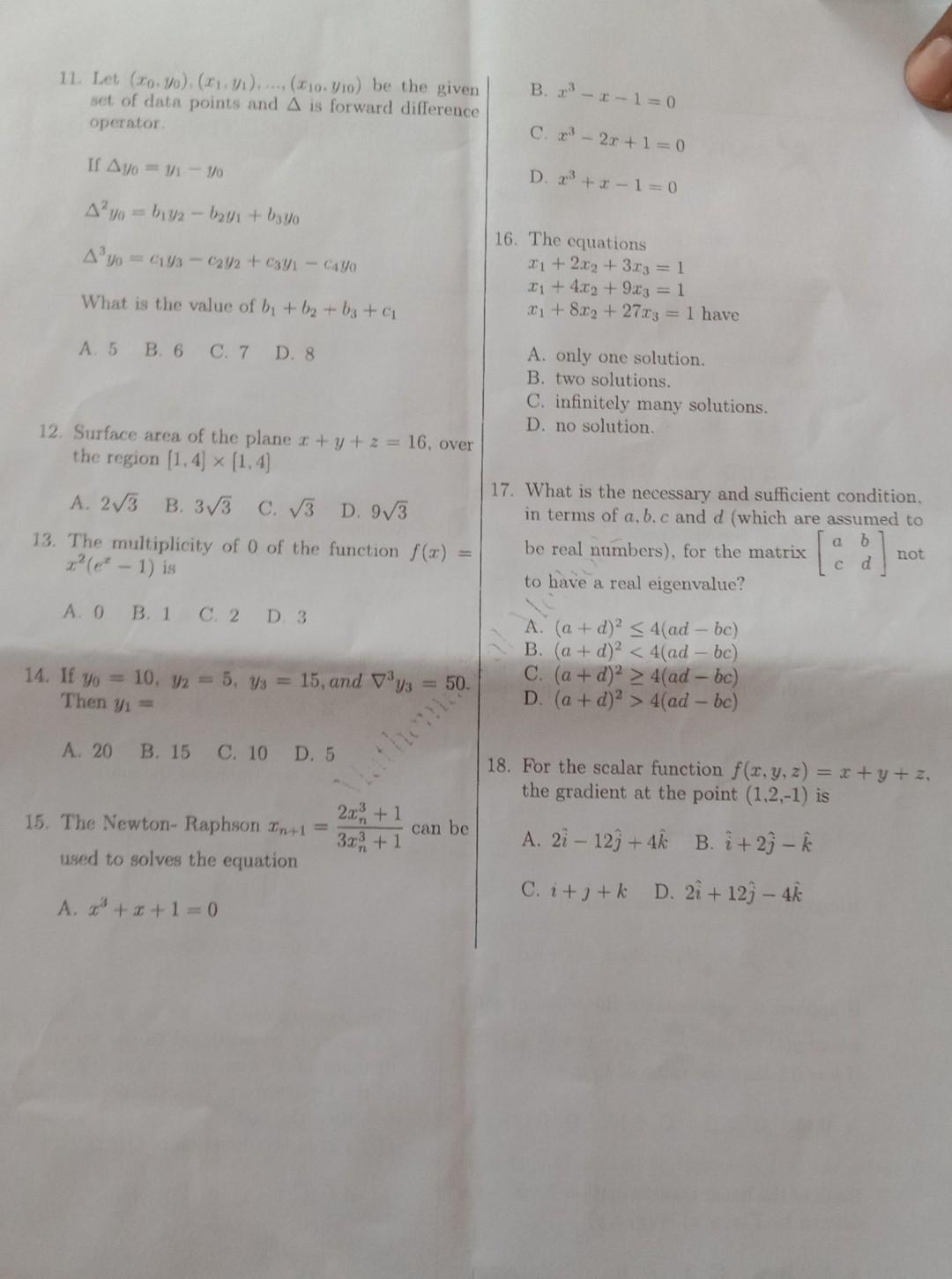 Solved 11. Let (x0,y0),(x1,y1),…,(x10,y10) be the given set | Chegg.com