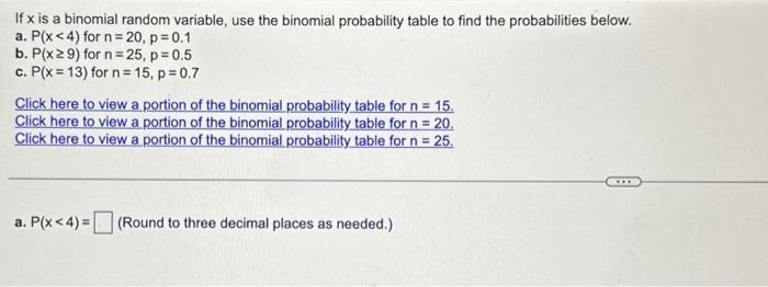 Solved If x is a binomial random variable, use the binomial | Chegg.com