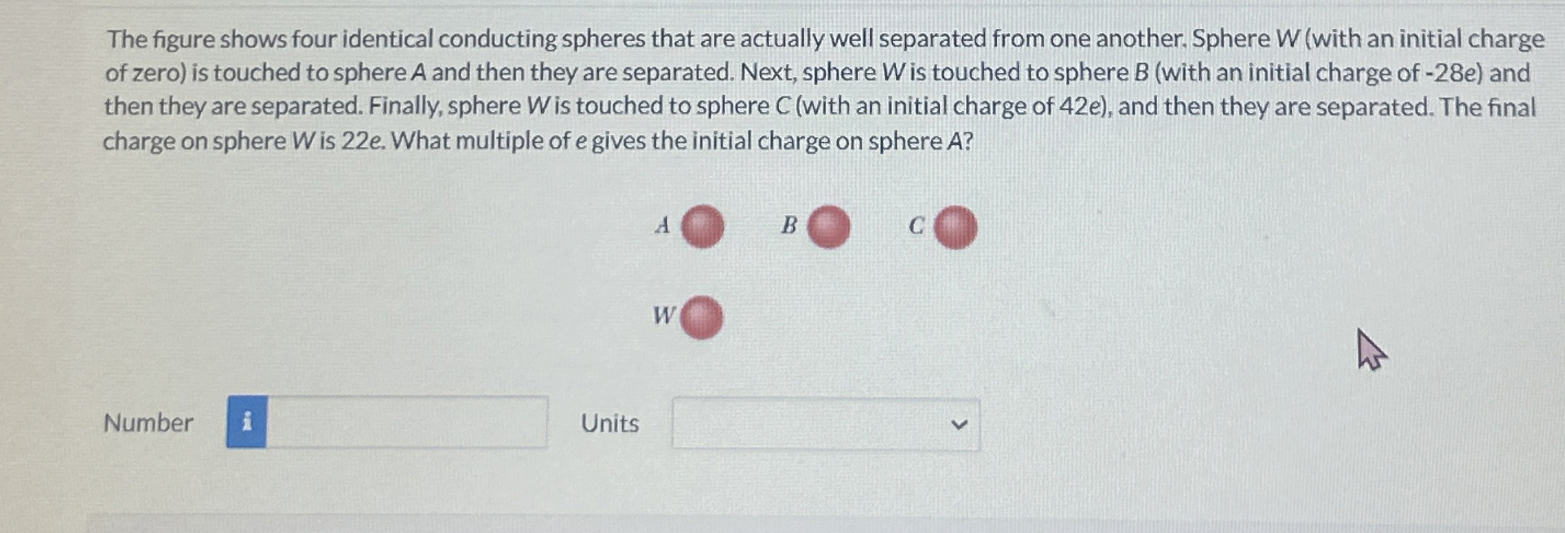 Solved The figure shows four identical conducting spheres | Chegg.com