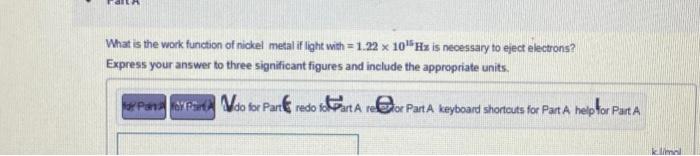 Solved What is the work function of nickel metal if light | Chegg.com