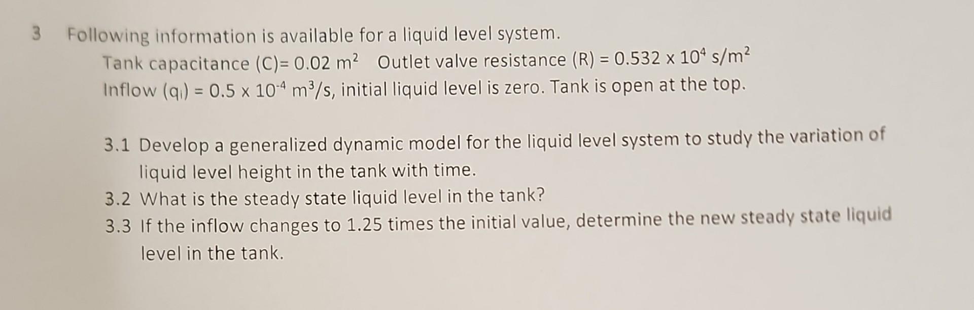 Solved 3 Following information is available for a liquid | Chegg.com