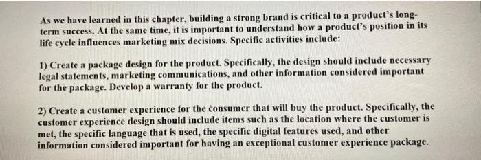 Solved As we have learned in this chapter, building a strong | Chegg.com