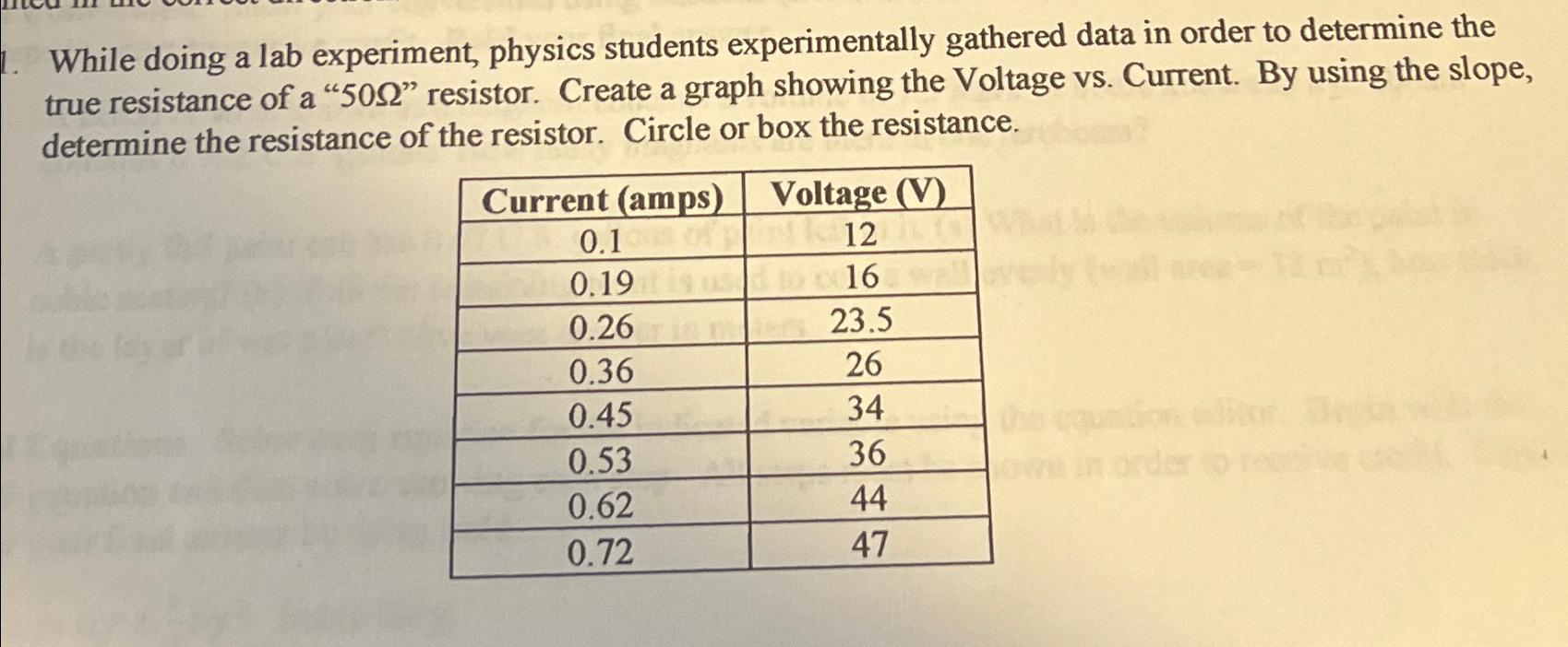 Solved While doing a lab experiment, physics students | Chegg.com