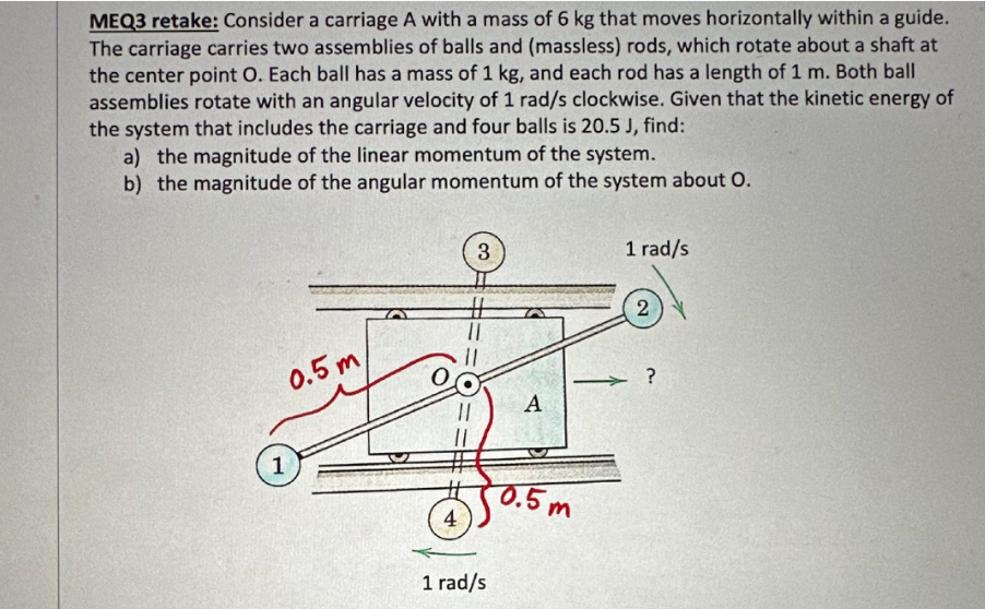 Solved MEQ3 ﻿retake: Consider a carriage A with a mass of | Chegg.com