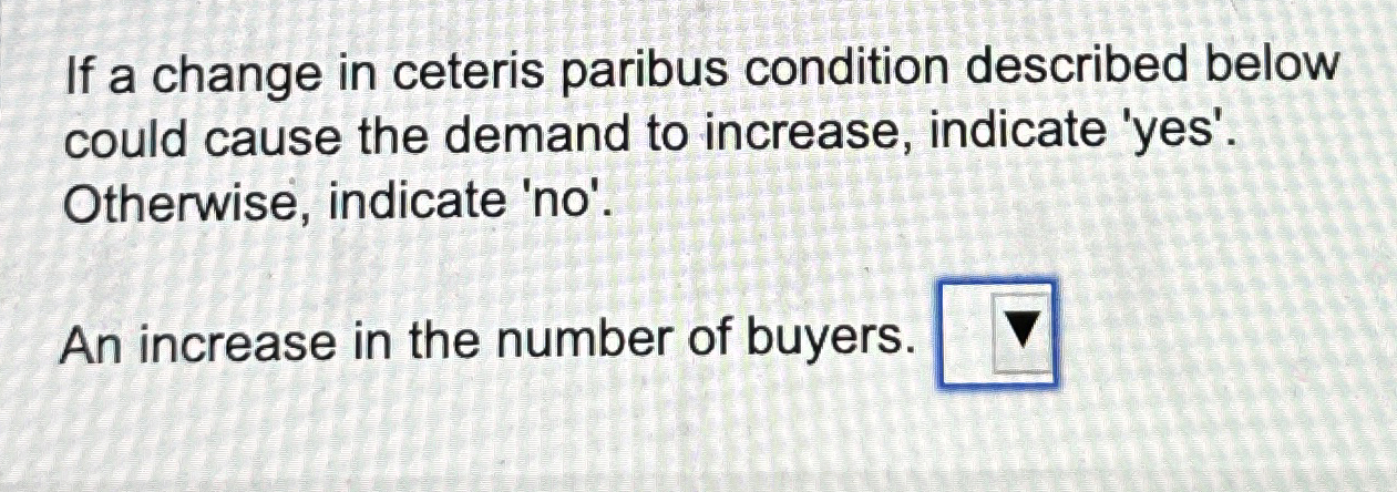 Solved If a change in ceteris paribus condition described | Chegg.com
