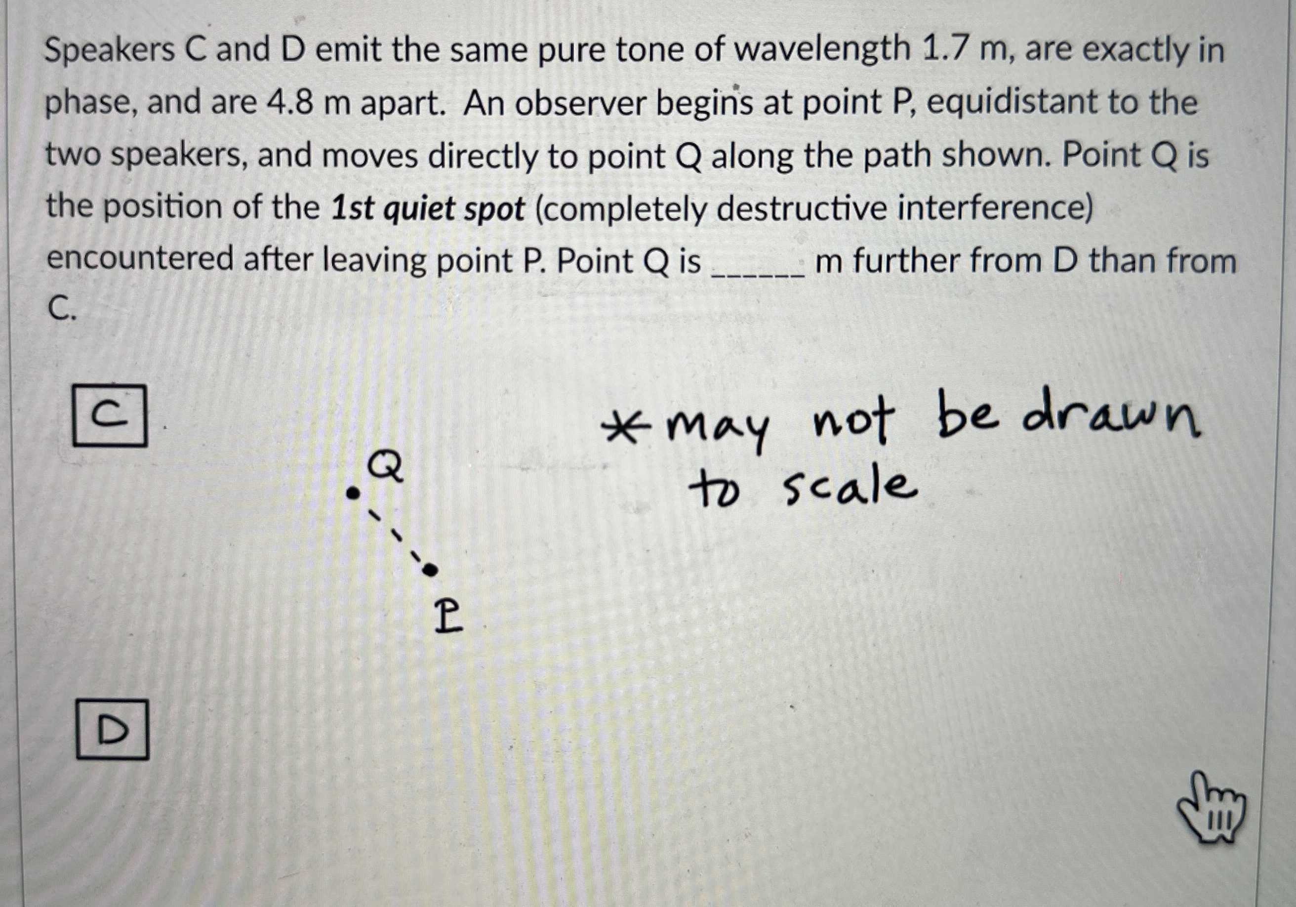 Solved Speakers C ﻿and D ﻿emit the same pure tone of | Chegg.com