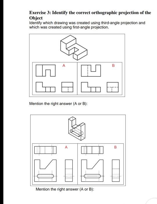 Solved Exercise 3: Identify the correct orthographic | Chegg.com