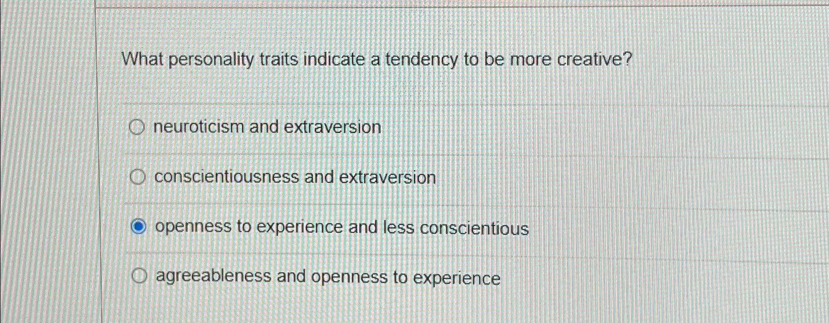 Solved What personality traits indicate a tendency to be | Chegg.com