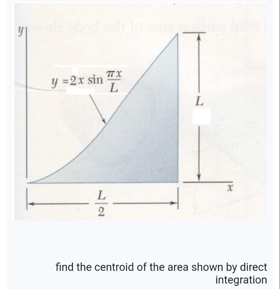 Solved find the centroid of the area shown by direct | Chegg.com