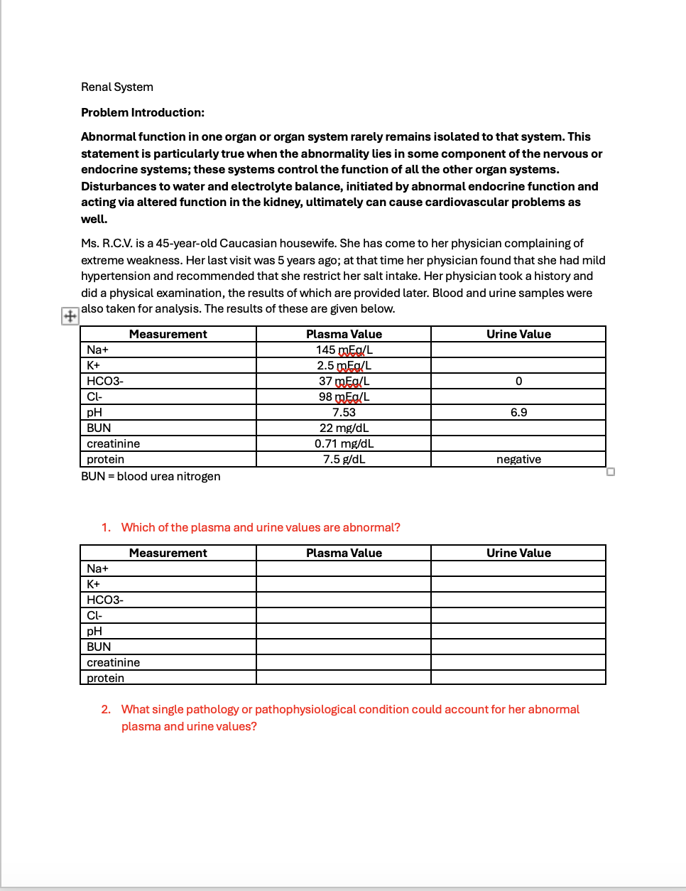 please help me fill out the rest of this worksheet | Chegg.com