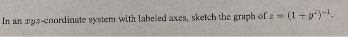 Solved In an xyz-coordinate system with labeled axes, sketch | Chegg.com