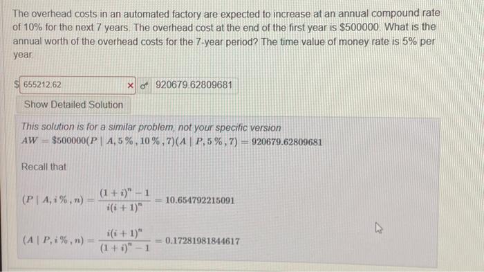 Solved The overhead costs in an automated factory are | Chegg.com