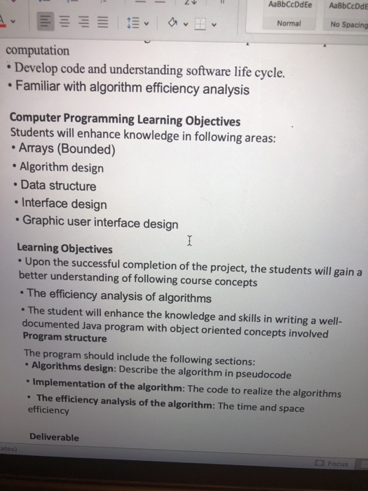 Solved AaBbCcDdEe AaBbCcDdE No Spacing Normal computation | Chegg.com