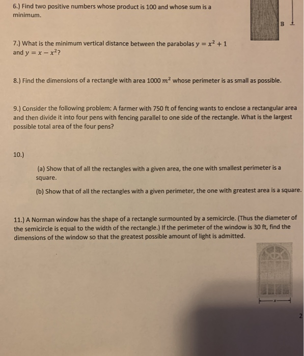 Solved 6 Find Two Positive Numbers Whose Product Is 100