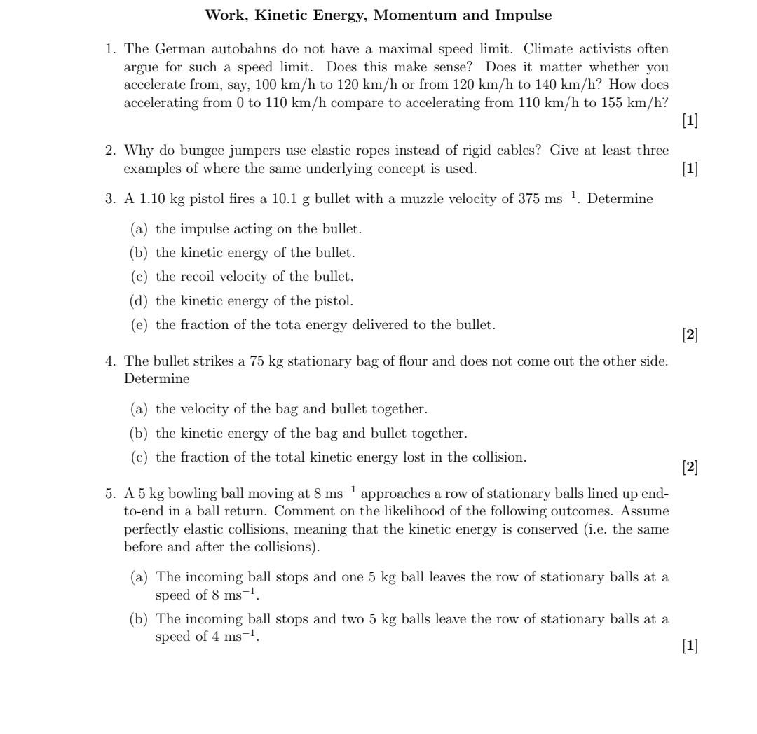 Solved Work, Kinetic Energy, Momentum and Impulse 1. The | Chegg.com