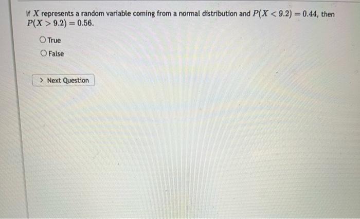 Solved If X represents a random variable coming from a | Chegg.com