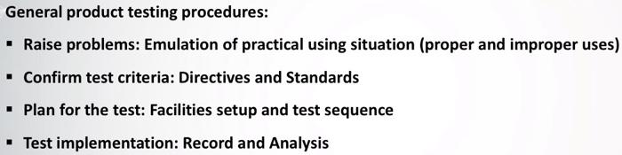 Solved Mention 4 General product testing procedures, and | Chegg.com
