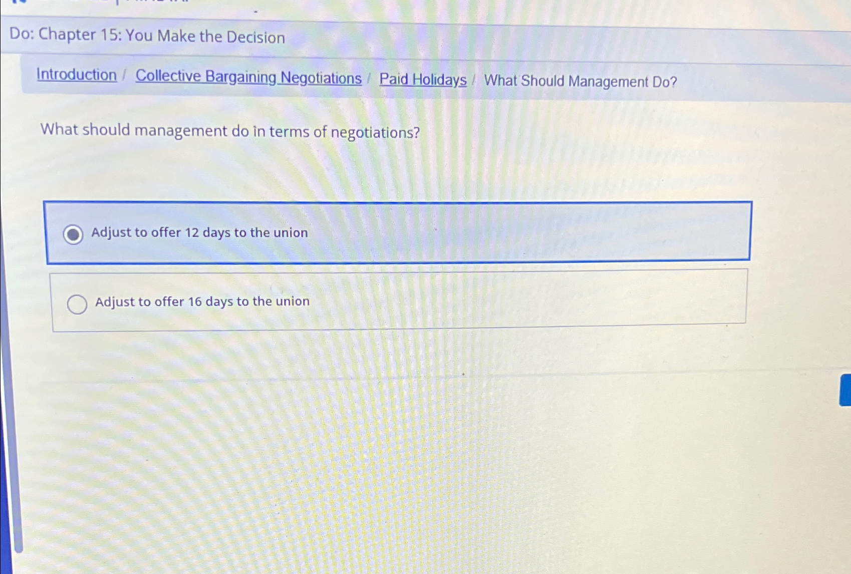 Solved Do: Chapter 15: You Make the DecisionIntroduction / | Chegg.com
