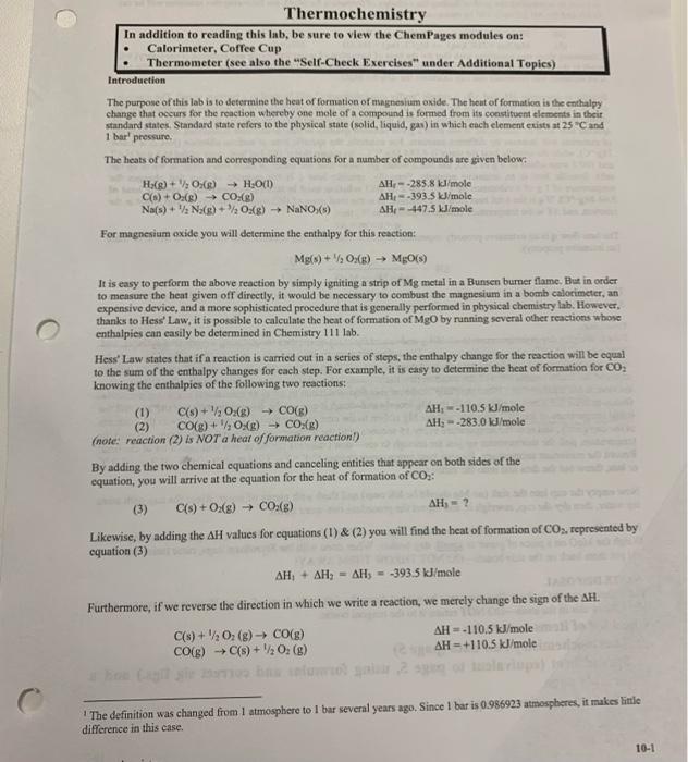 Solved Thermochemistry Report Name: Be sure to report | Chegg.com