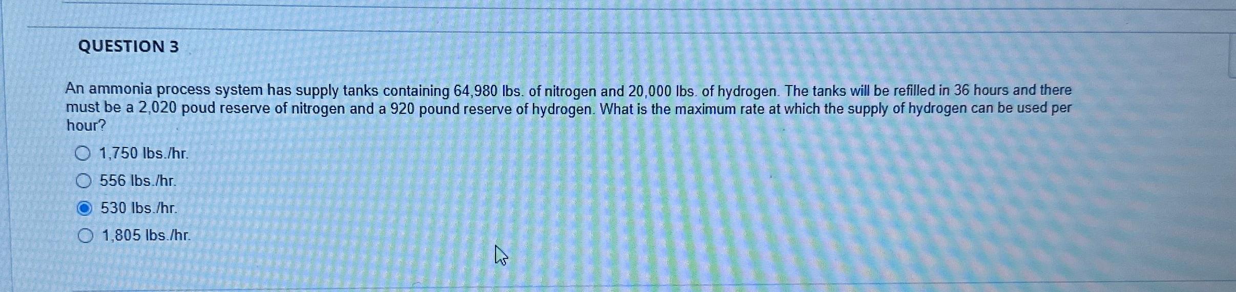 Solved QUESTION 3An ammonia process system has supply tanks | Chegg.com