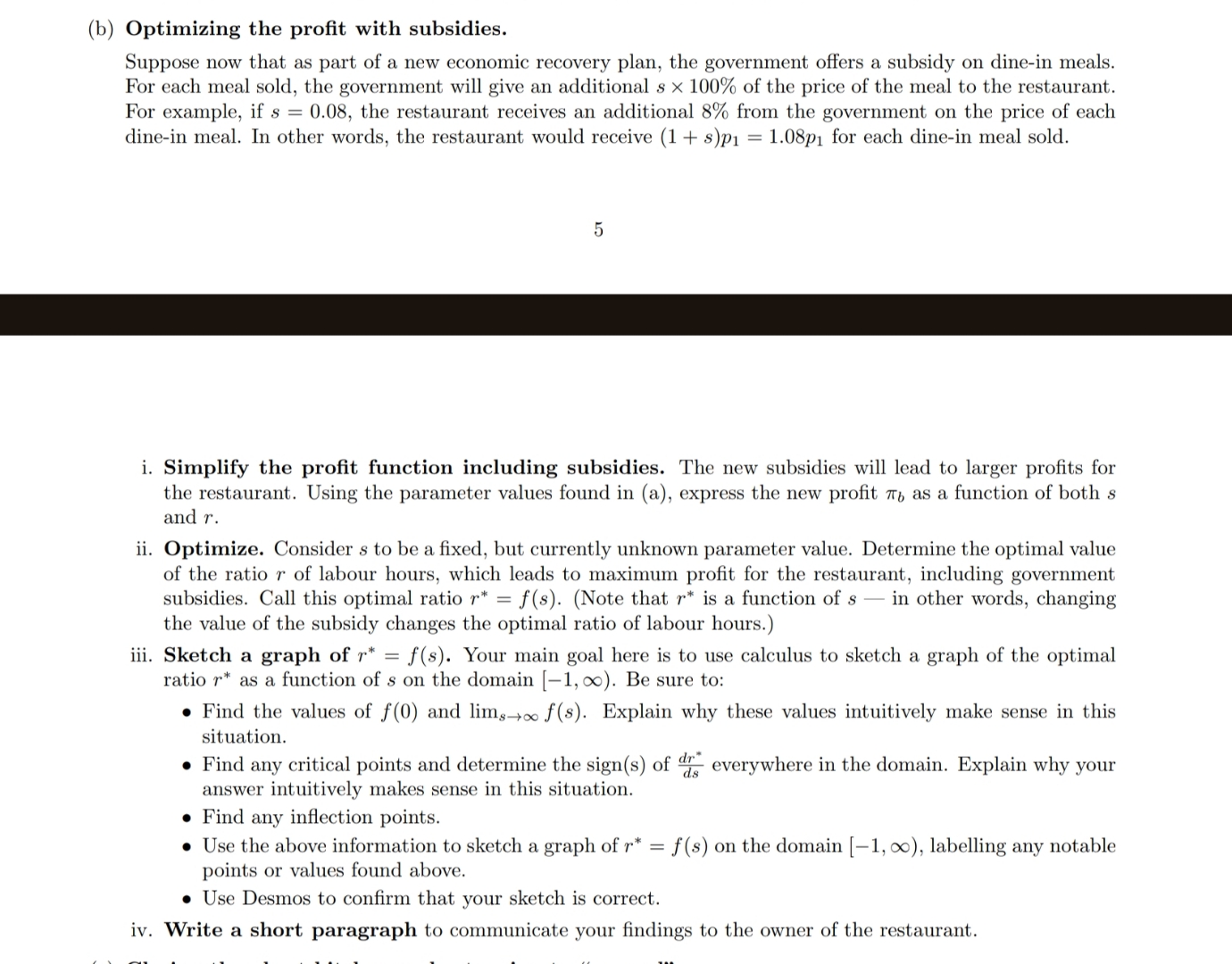 Solved (b) ﻿Optimizing the profit with subsidies.Suppose now | Chegg.com