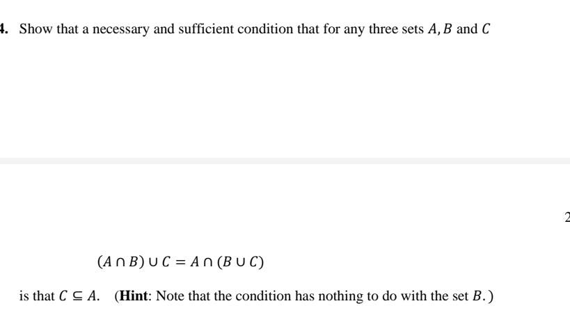 Solved Show that a necessary and sufficient condition that | Chegg.com