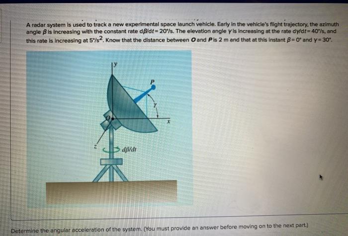 Solved A radar system is used to track a new experimental | Chegg.com