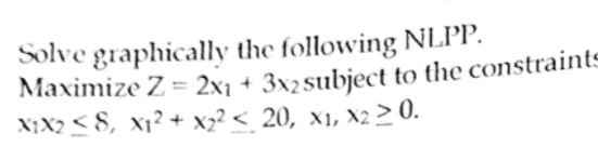 Solved Solve graphically the following NLPP. Maximize | Chegg.com