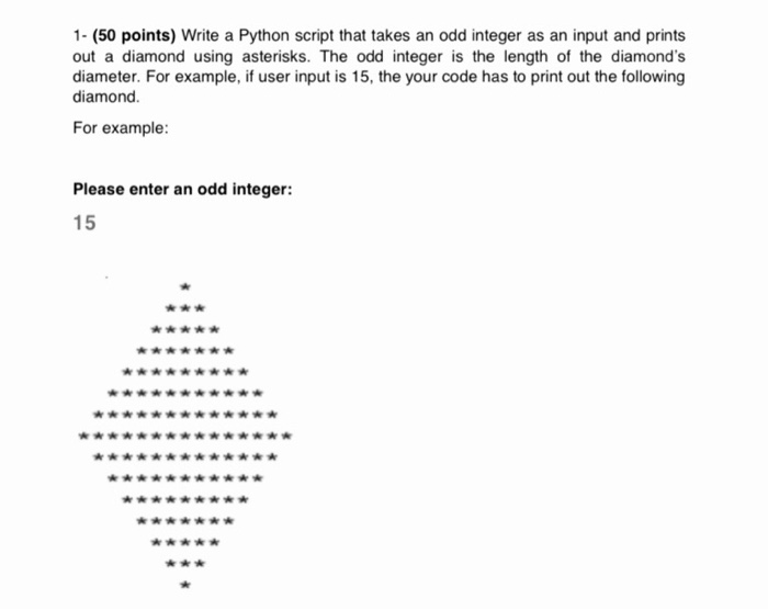 Solved 1- (50 points) Write a Python script that takes an | Chegg.com