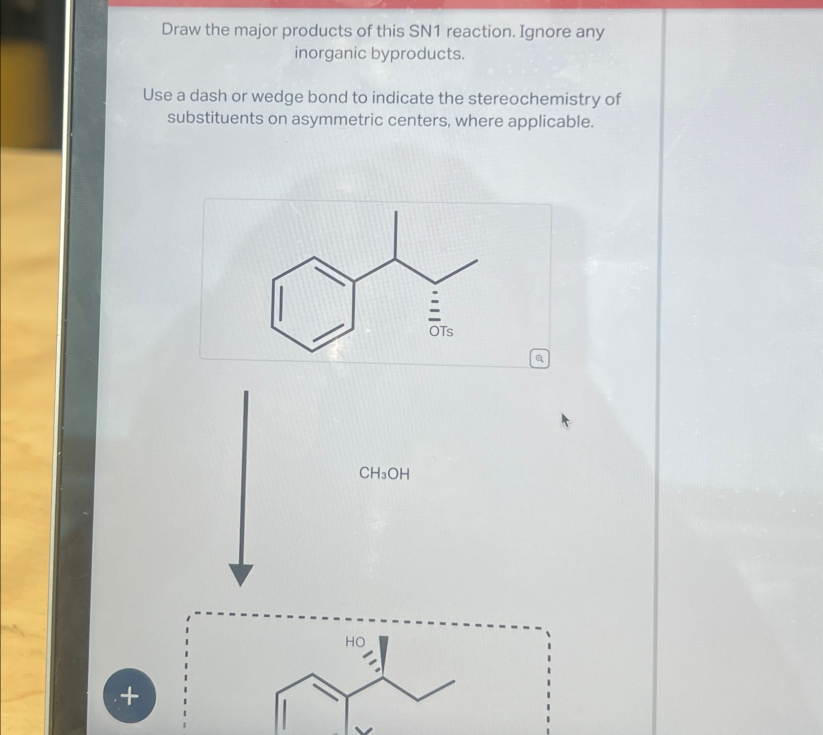 Solved Draw the major products of this SN1 ﻿reaction. Ignore | Chegg.com