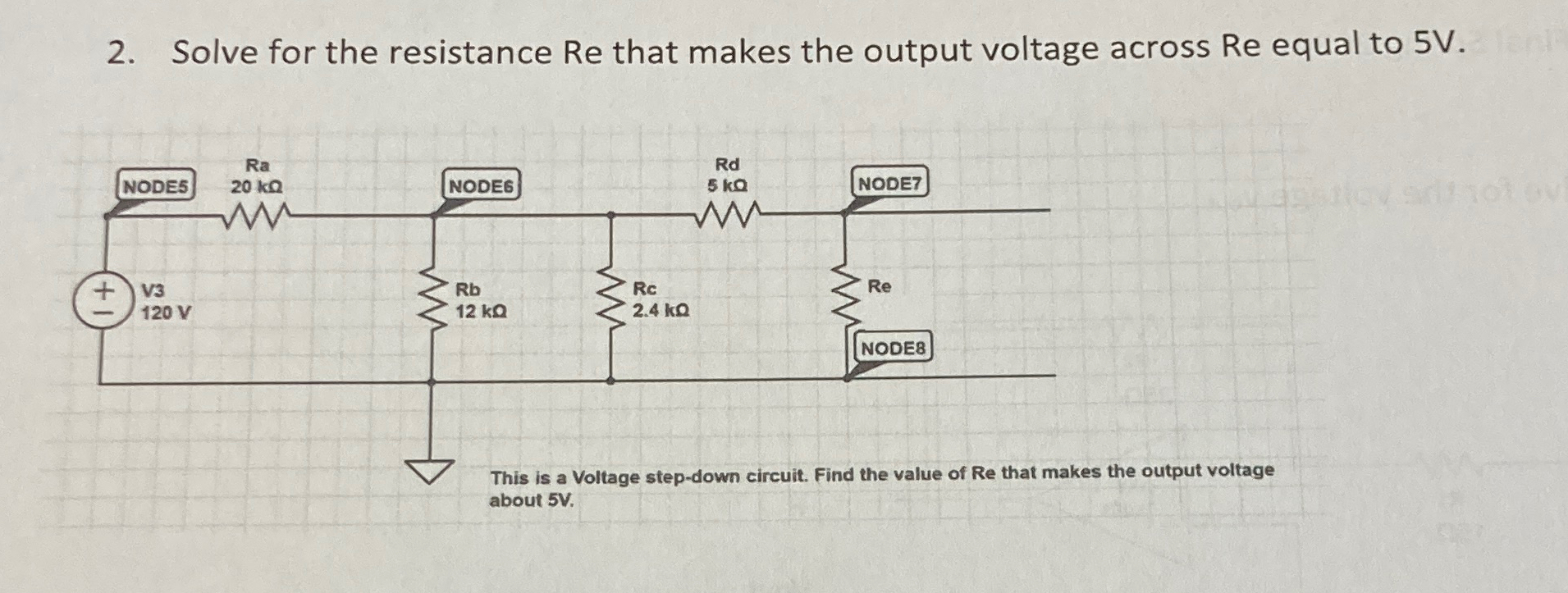 Solved Solve for the resistance Re that makes the output | Chegg.com