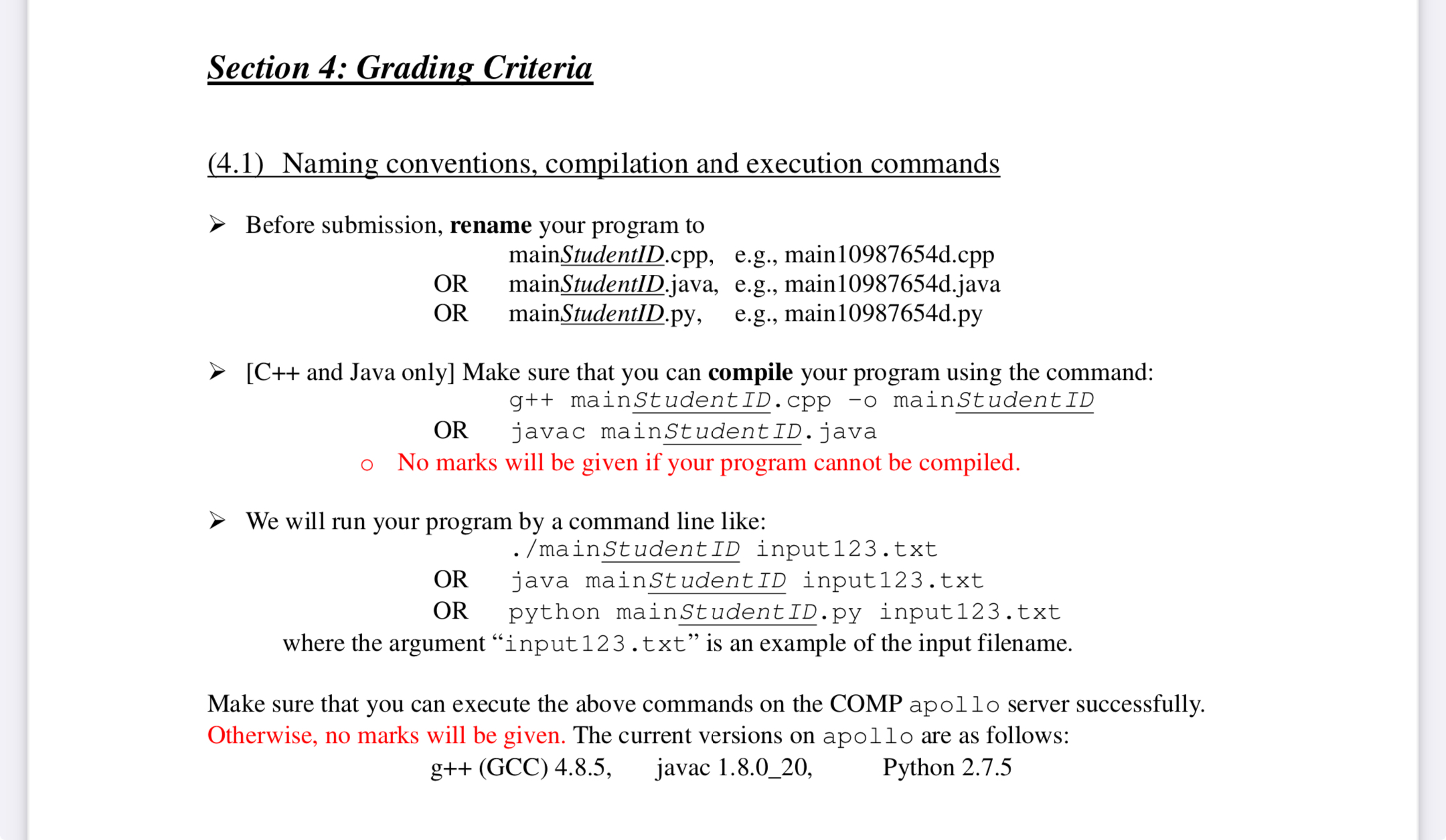 Solved Section 4: Grading Criteria(4.1) ﻿Naming conventions, | Chegg.com