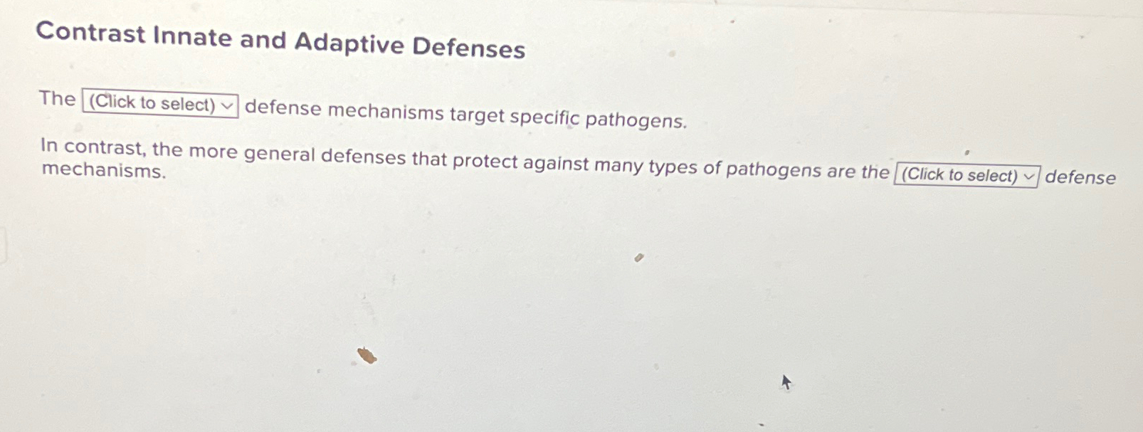 Solved Contrast Innate and Adaptive DefensesThe defense | Chegg.com