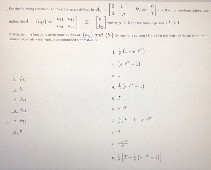 Solved Following Continuous Time State Space Defined By Ac