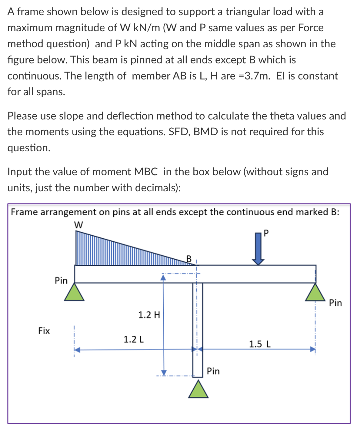 Solved A frame shown below is designed to support a | Chegg.com