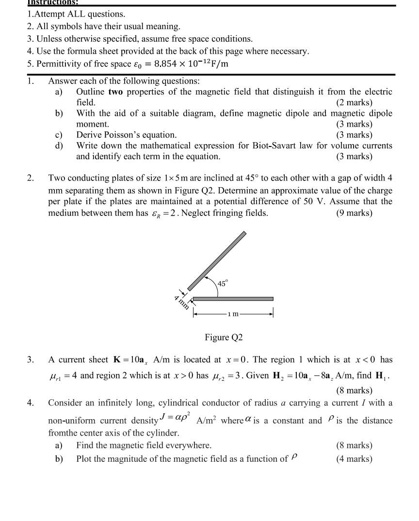Solved 1.Attempt ALL questions. 2. All symbols have their | Chegg.com