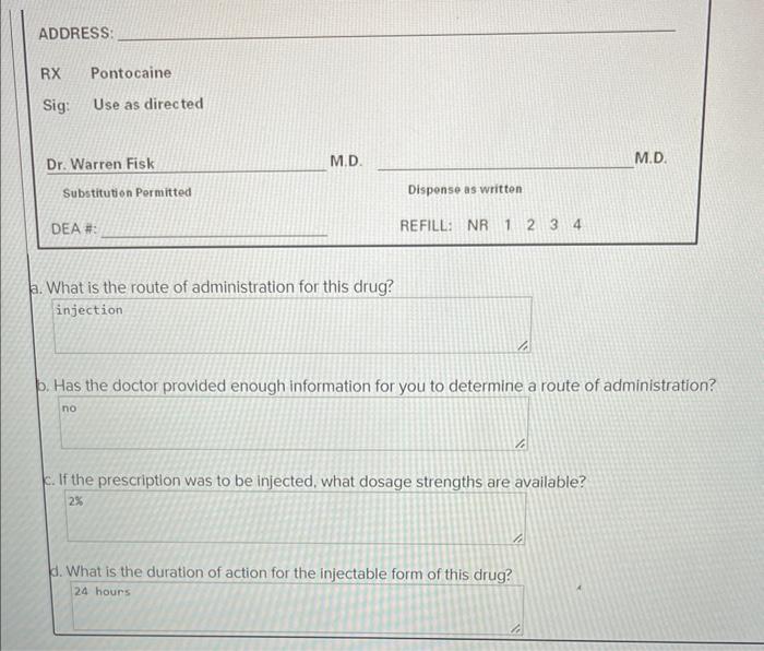 Solved Using the prescription below, answer the following | Chegg.com
