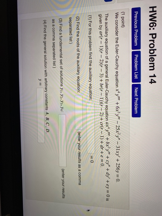 Solved Hw6 Problem 14 Previous Problem Problem List Next 4752
