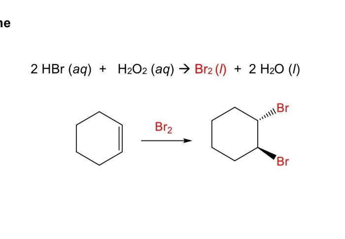 Solved 2HBr(aq)+H2O2(aq)→Br2(l)+2H2O( Br2 | Chegg.com