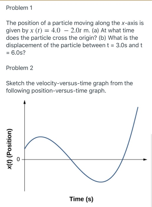 Solved Problem 1 The position of a particle moving along the | Chegg.com