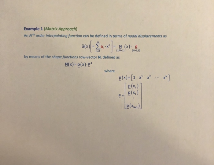 Solved Example 1 (Matrix Approach) An Nth order | Chegg.com
