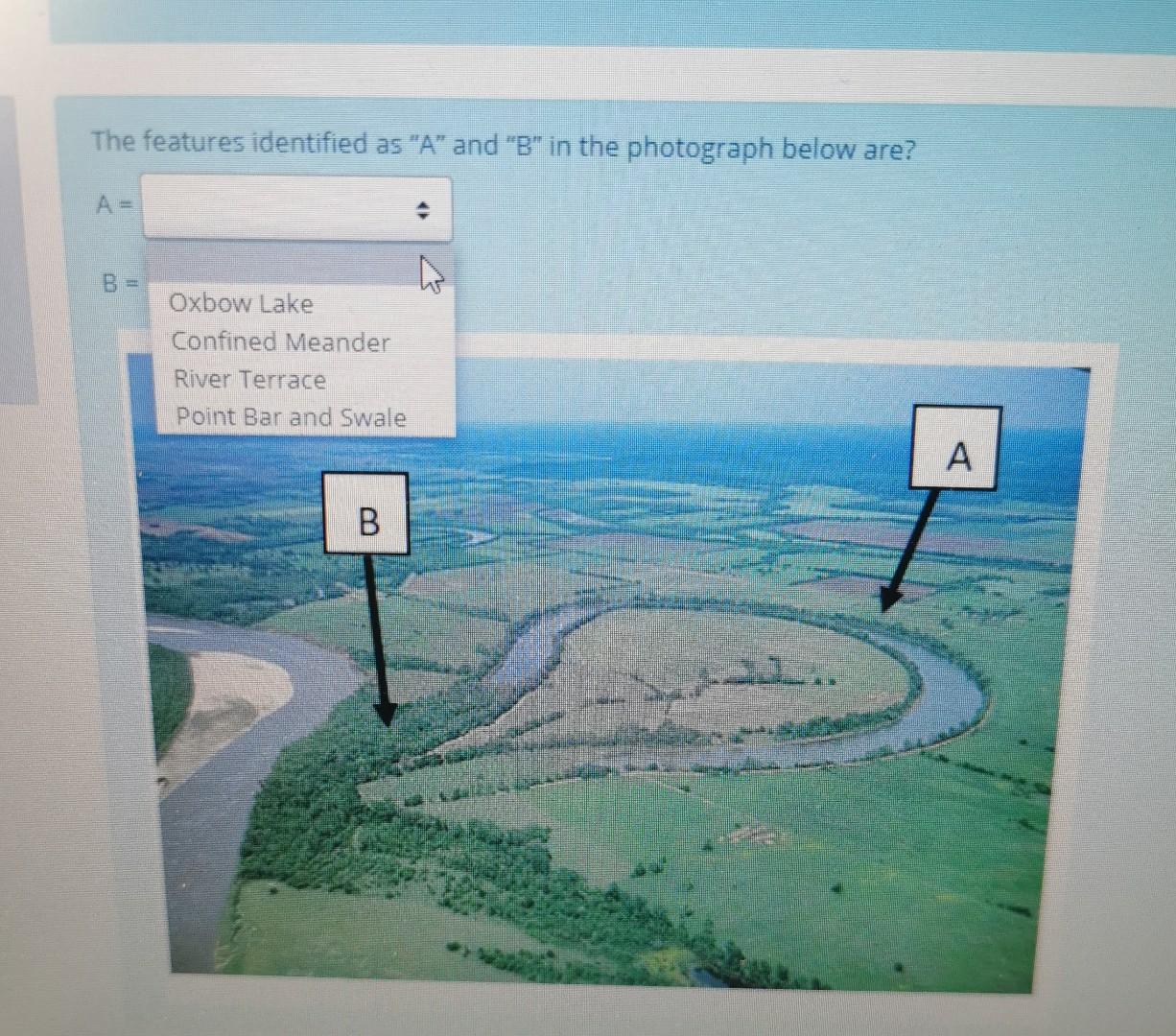 Solved The features identified as "A" and "B" in the | Chegg.com