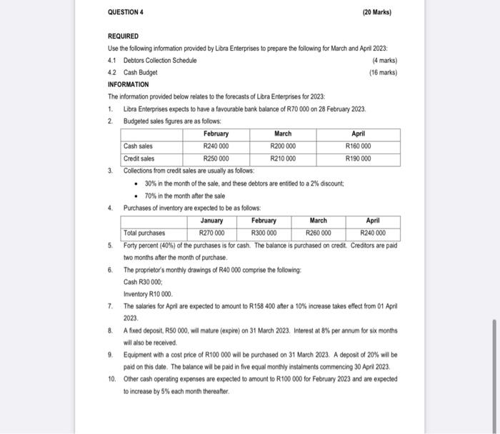 Solved REQUIRED Use the following information provided by | Chegg.com