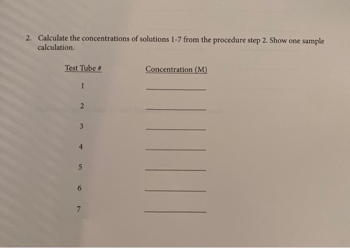 Solved the picture with tbe twst tube number is the data you | Chegg.com
